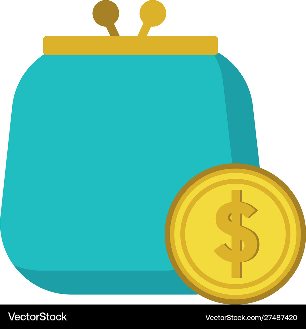 Isolated coin and wallet icon flat design Vector Image