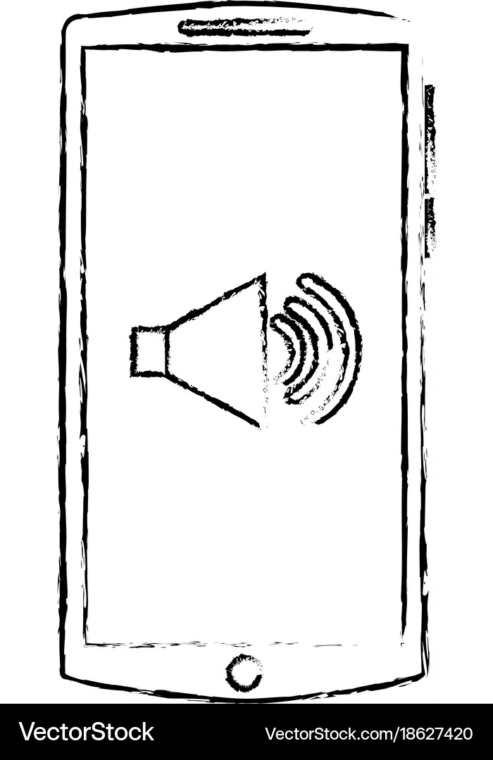 Mobile phone screen volume sound gadget Royalty Free Vector