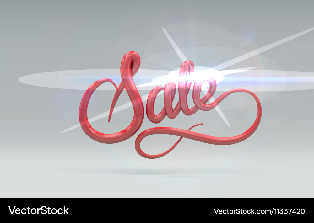 Sale sign 3d lettering Royalty Free Vector Image