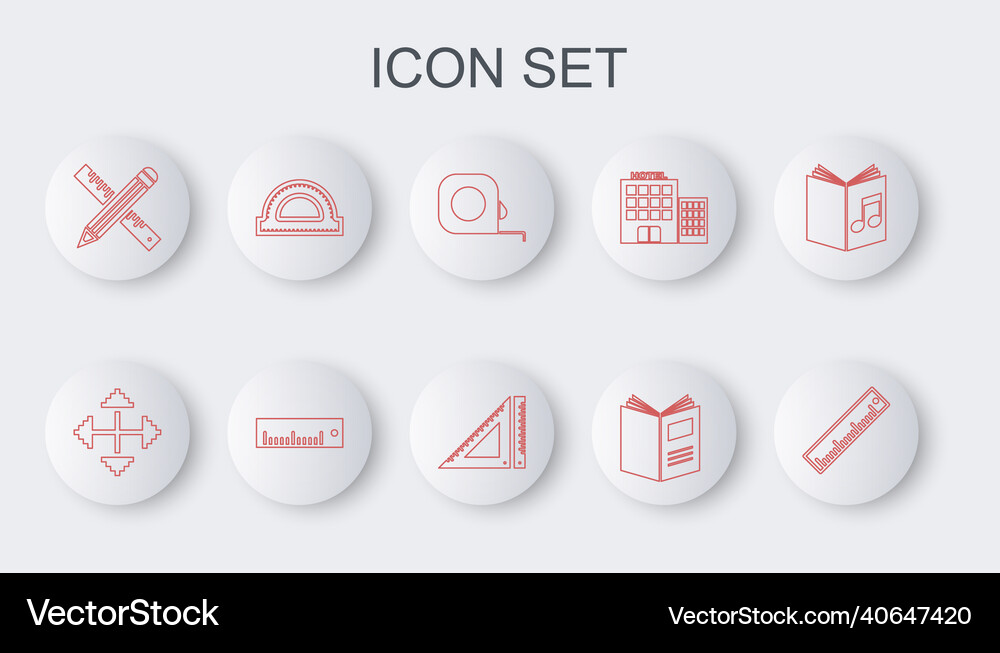 Set line ruler pixel arrows in four directions Vector Image