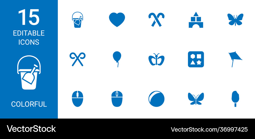 15 colorful icons Royalty Free Vector Image - VectorStock
