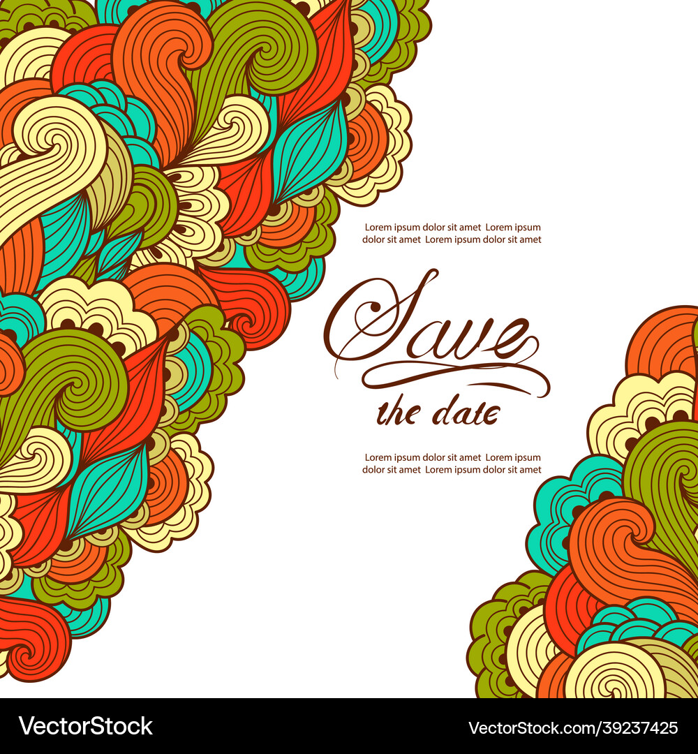 Abstract decoration wedding invitation card Vector Image