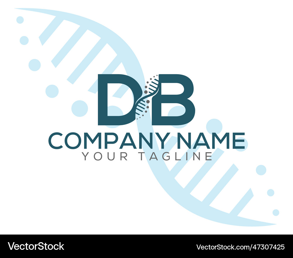 Abstract letter db dna biology logo concept creat Vector Image