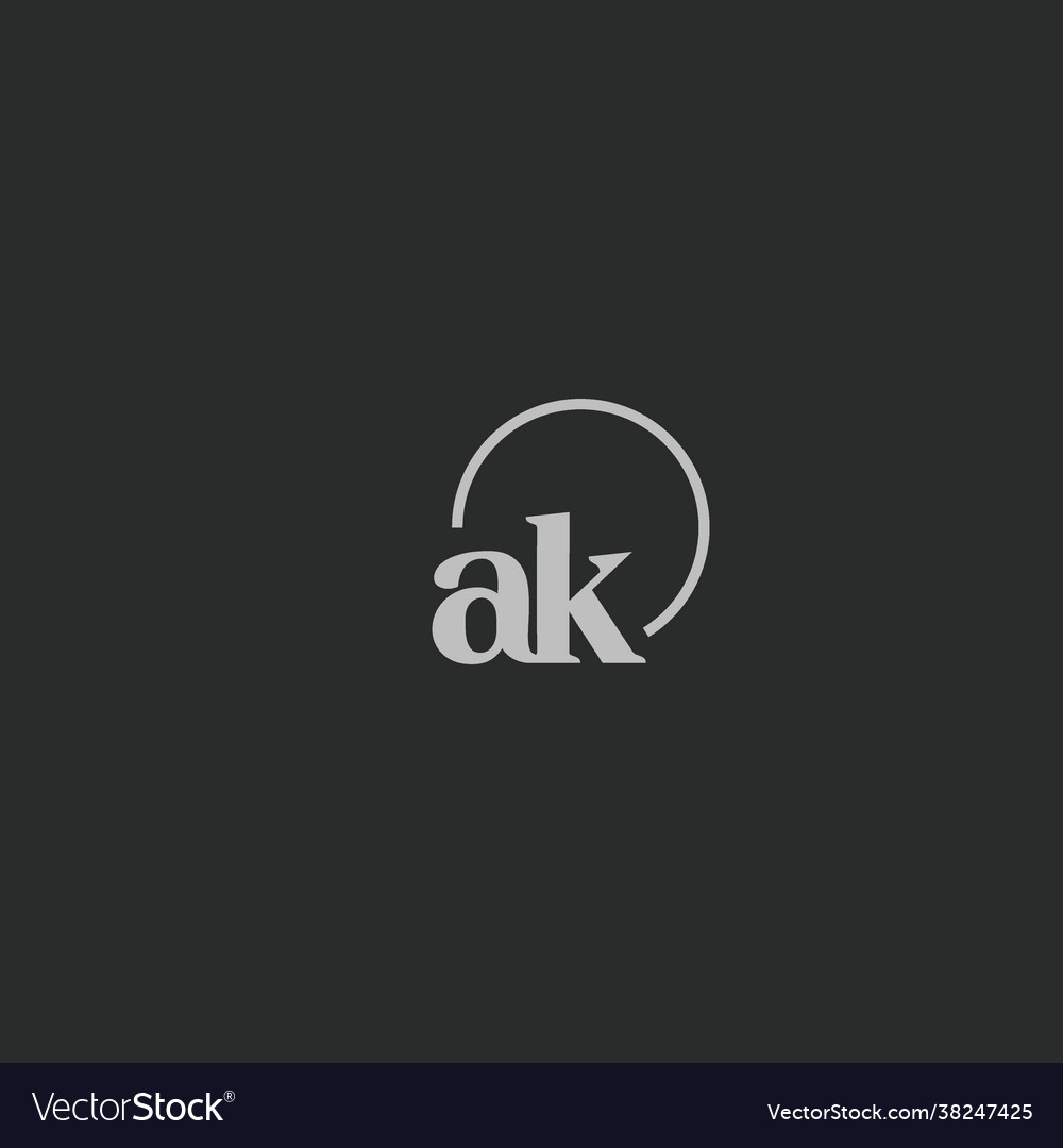 Ak initials logo monogram Royalty Free Vector Image