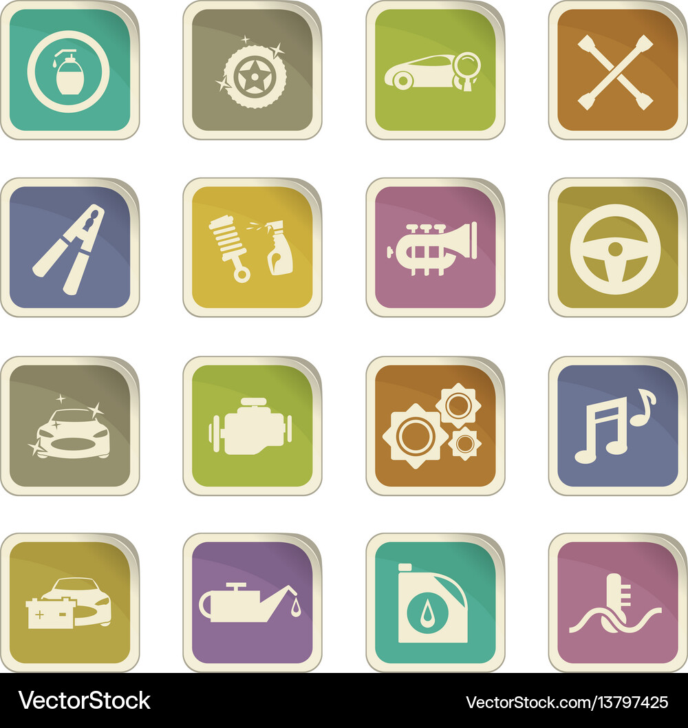 Car shop icons set Royalty Free Vector Image - VectorStock