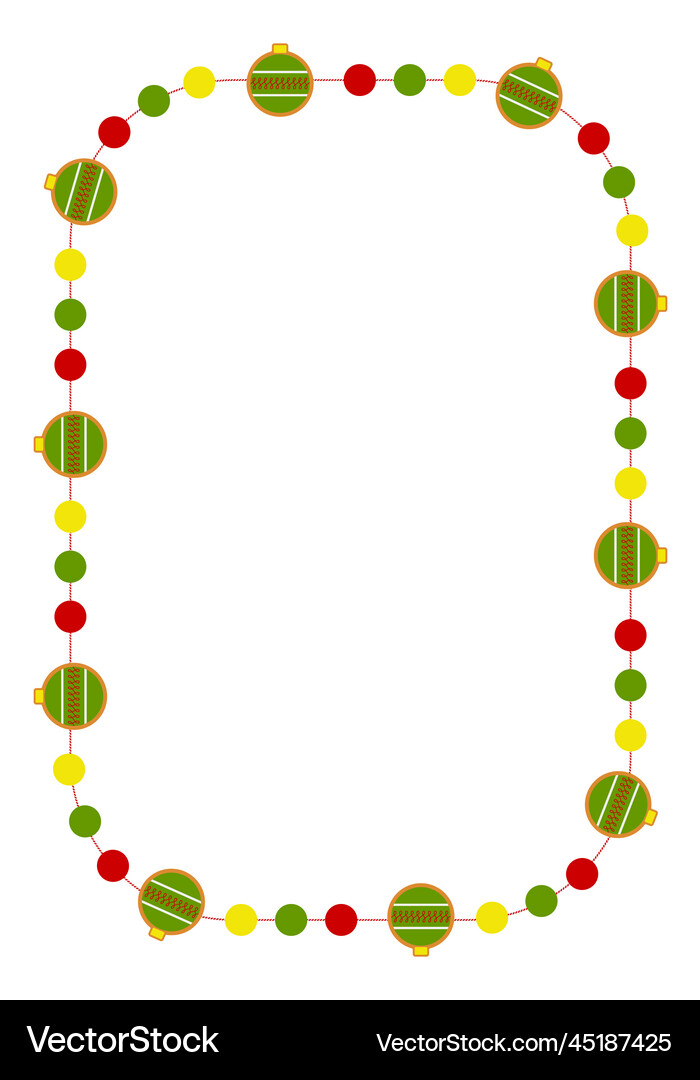 Christmas frame with gingerbread xmas balls Vector Image