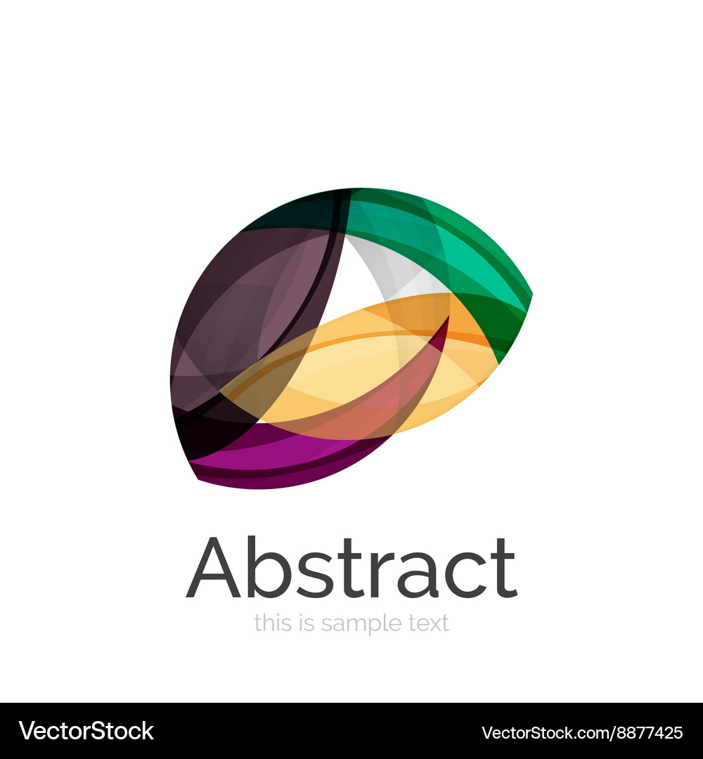 Circle logo transparent overlapping swirl shapes Vector Image