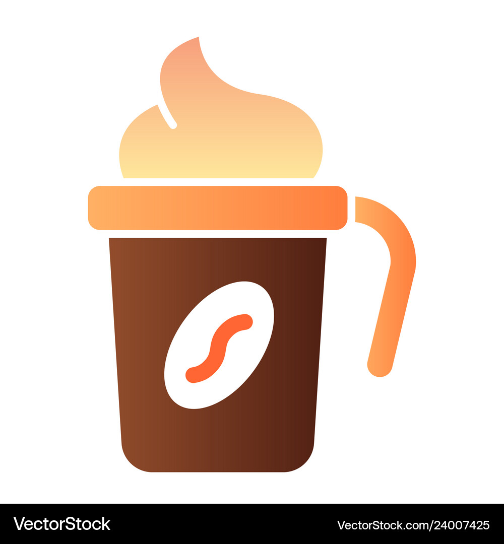 Coffee with cream flat icon travel cup Royalty Free Vector