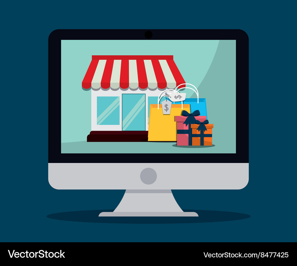 Flat design of shopping icon Royalty Free Vector Image
