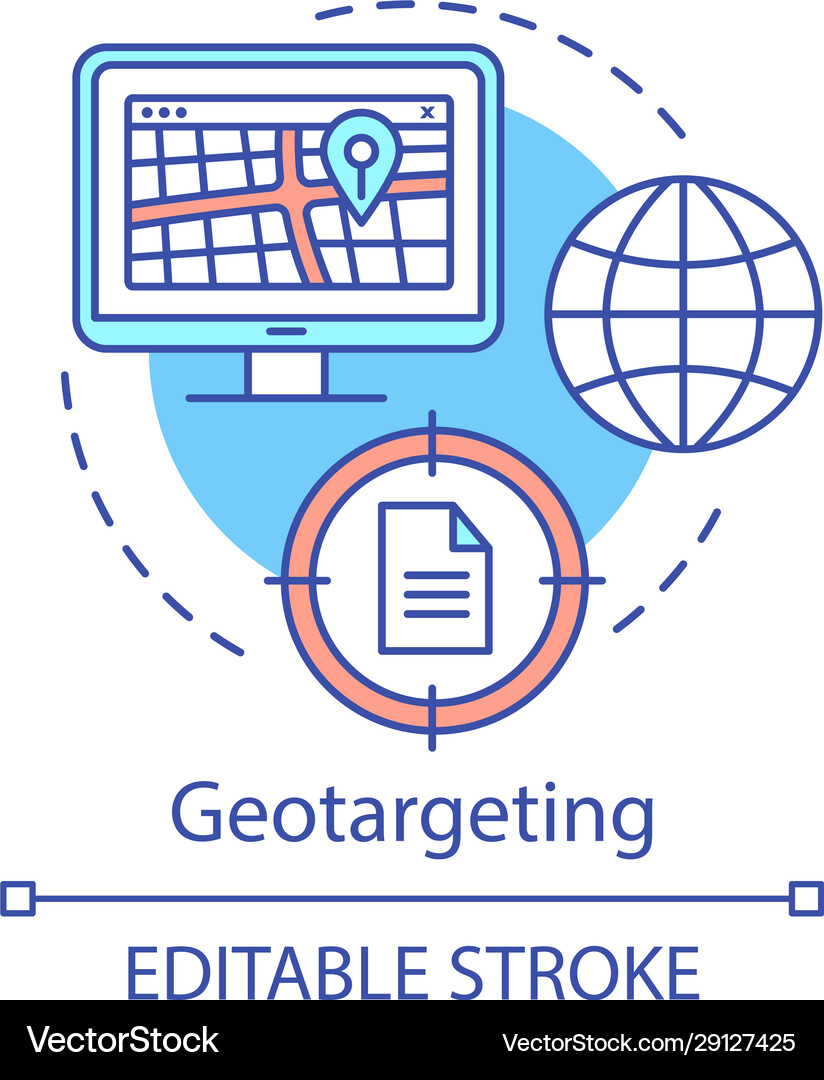 Geotargeting concept icon geolocation ranking Vector Image