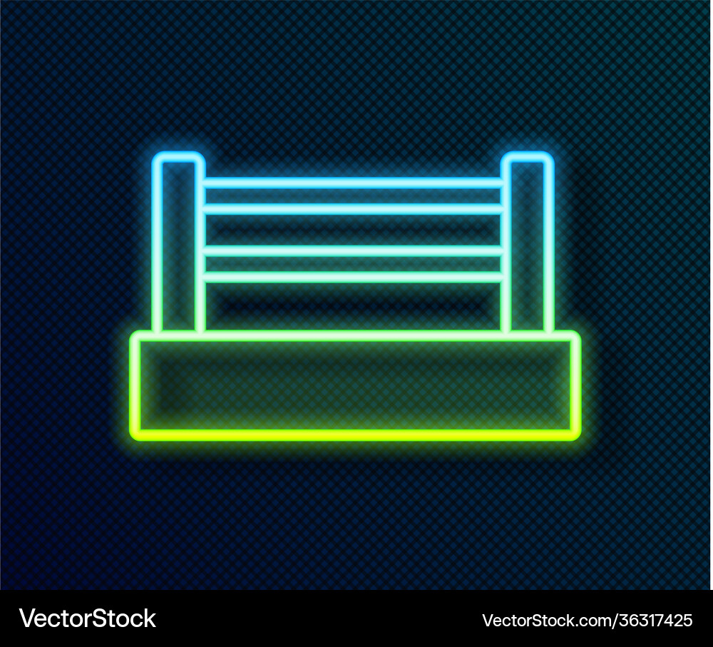 Glowing neon line boxing ring icon isolated Vector Image