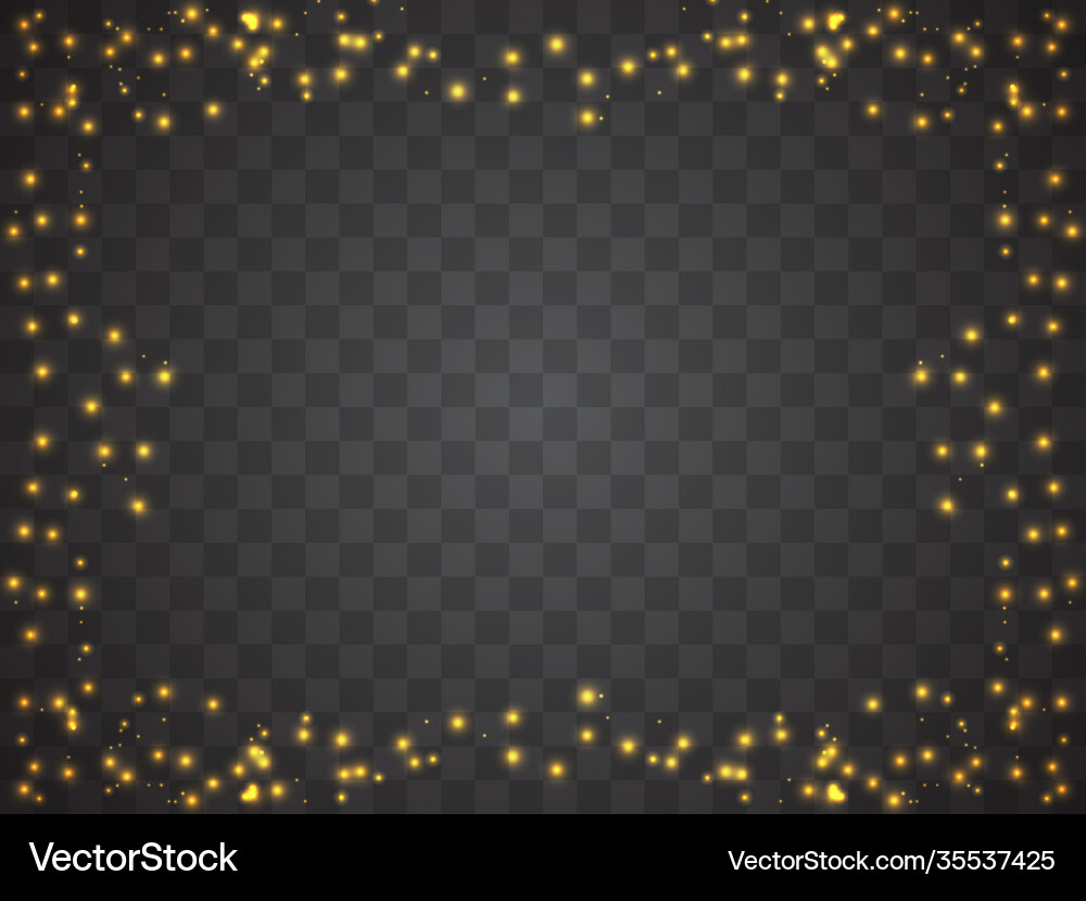 Glowing particles frame glowing light border Vector Image