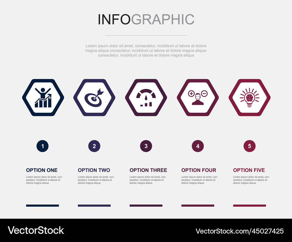 Motivation icons infographic design template Vector Image