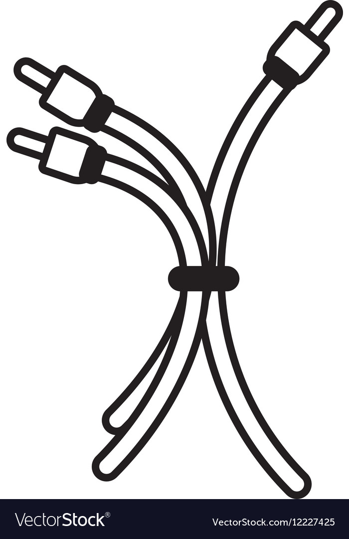 Plug wire cable linear Royalty Free Vector Image