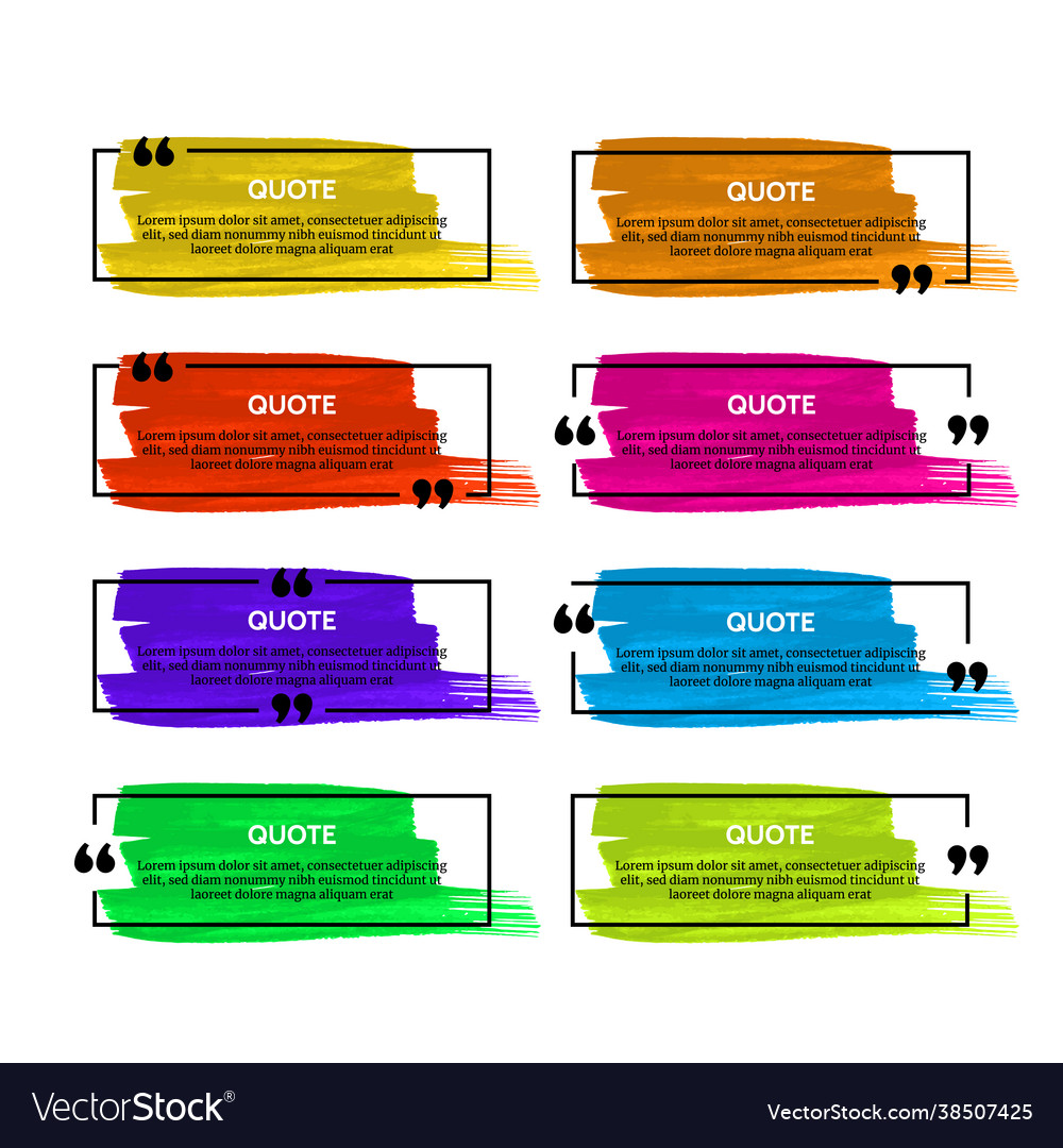 Set quote box frames Royalty Free Vector Image