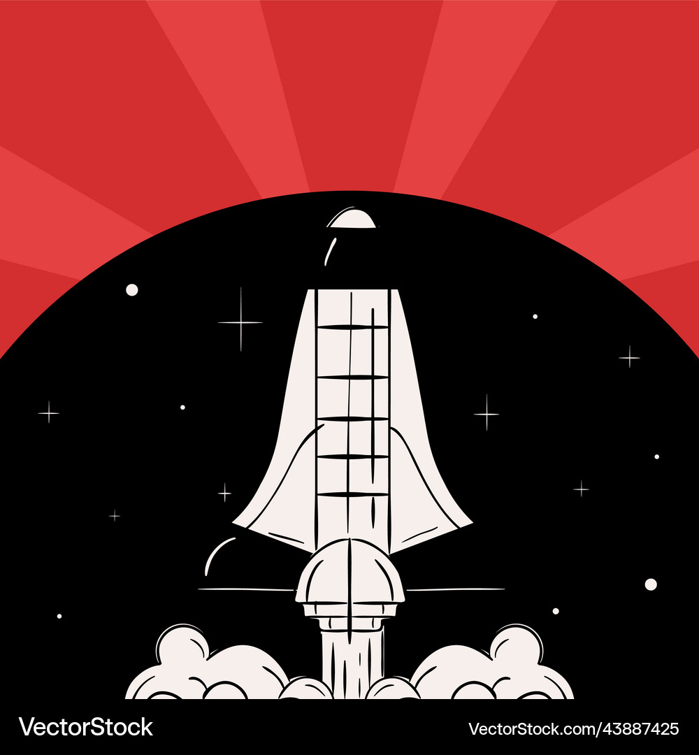 Space travel spaceship retro Royalty Free Vector Image