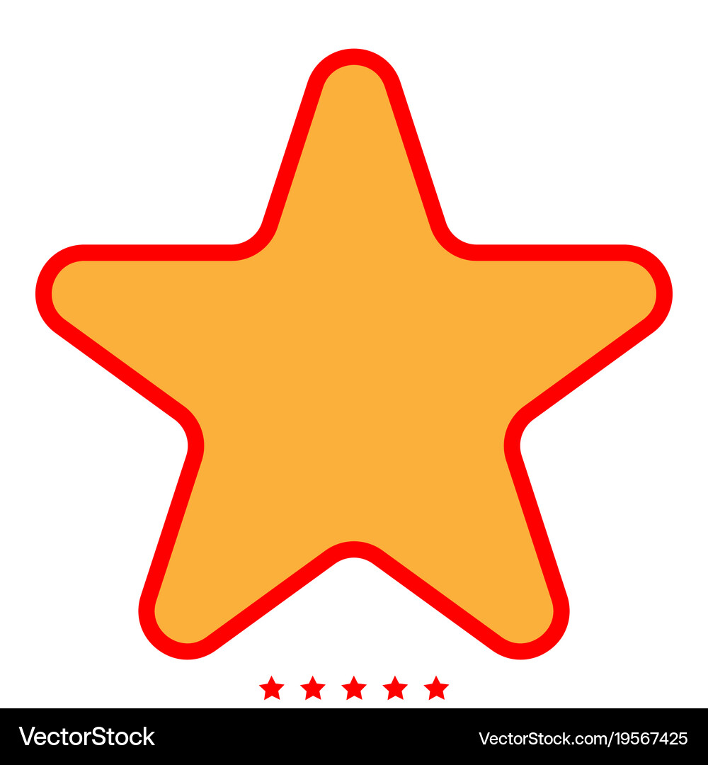 Star icon color fill style Royalty Free Vector Image