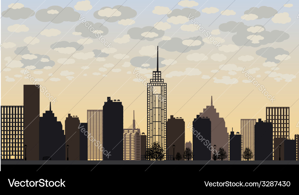 Big city and skyscrapers Royalty Free Vector Image