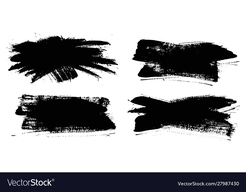 Brush strokes paintbrushes set grunge Royalty Free Vector