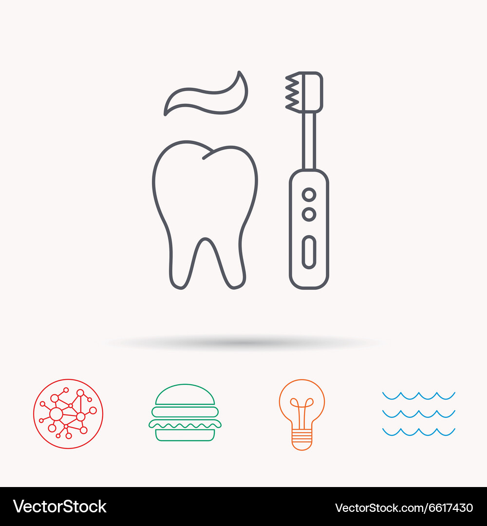 Brushing teeth icon electric toothbrush sign Vector Image