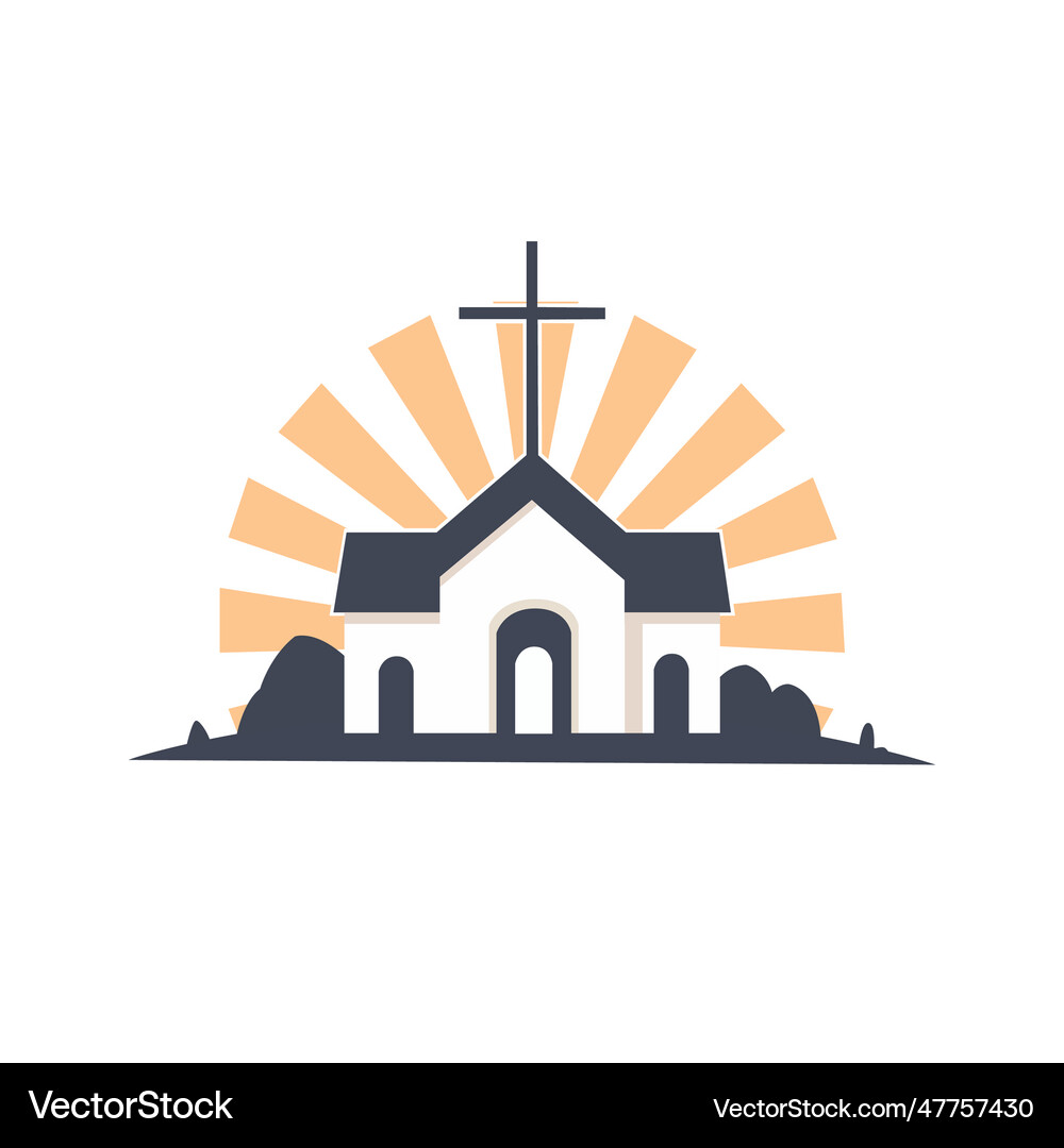 Church building logo isolated on white background Vector Image