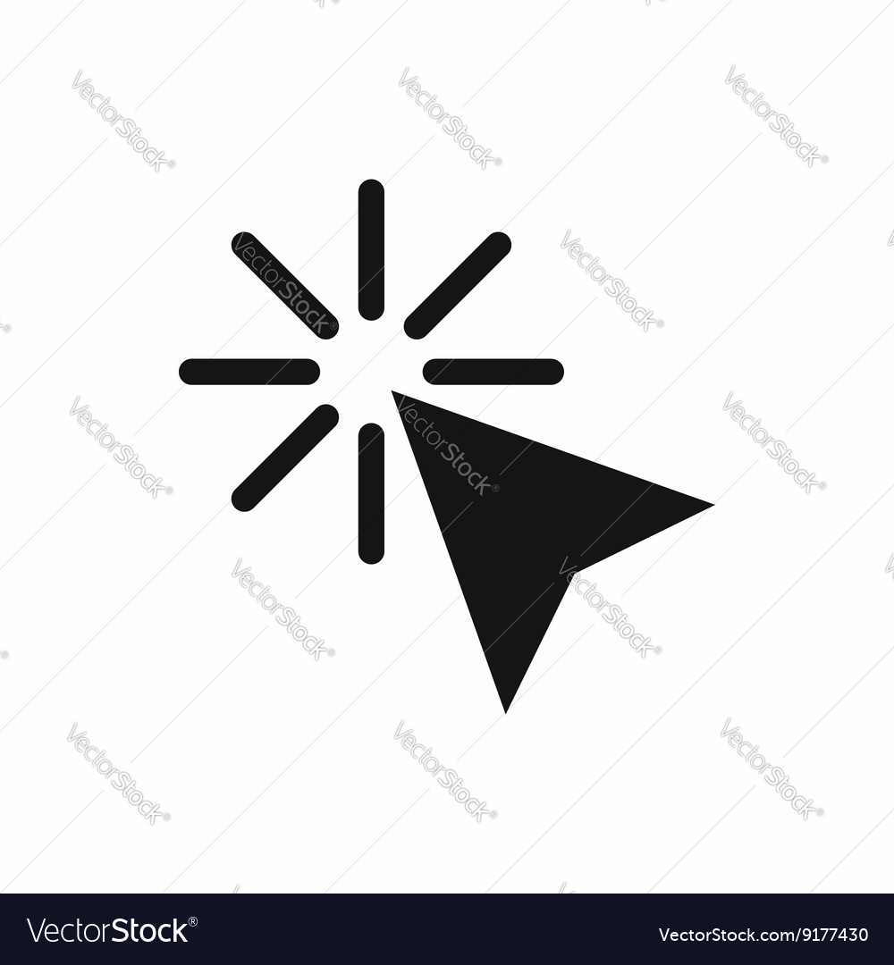 Click icon simple style Royalty Free Vector Image