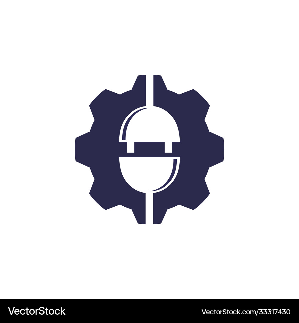 Electric gear electrical equipment logo Royalty Free Vector
