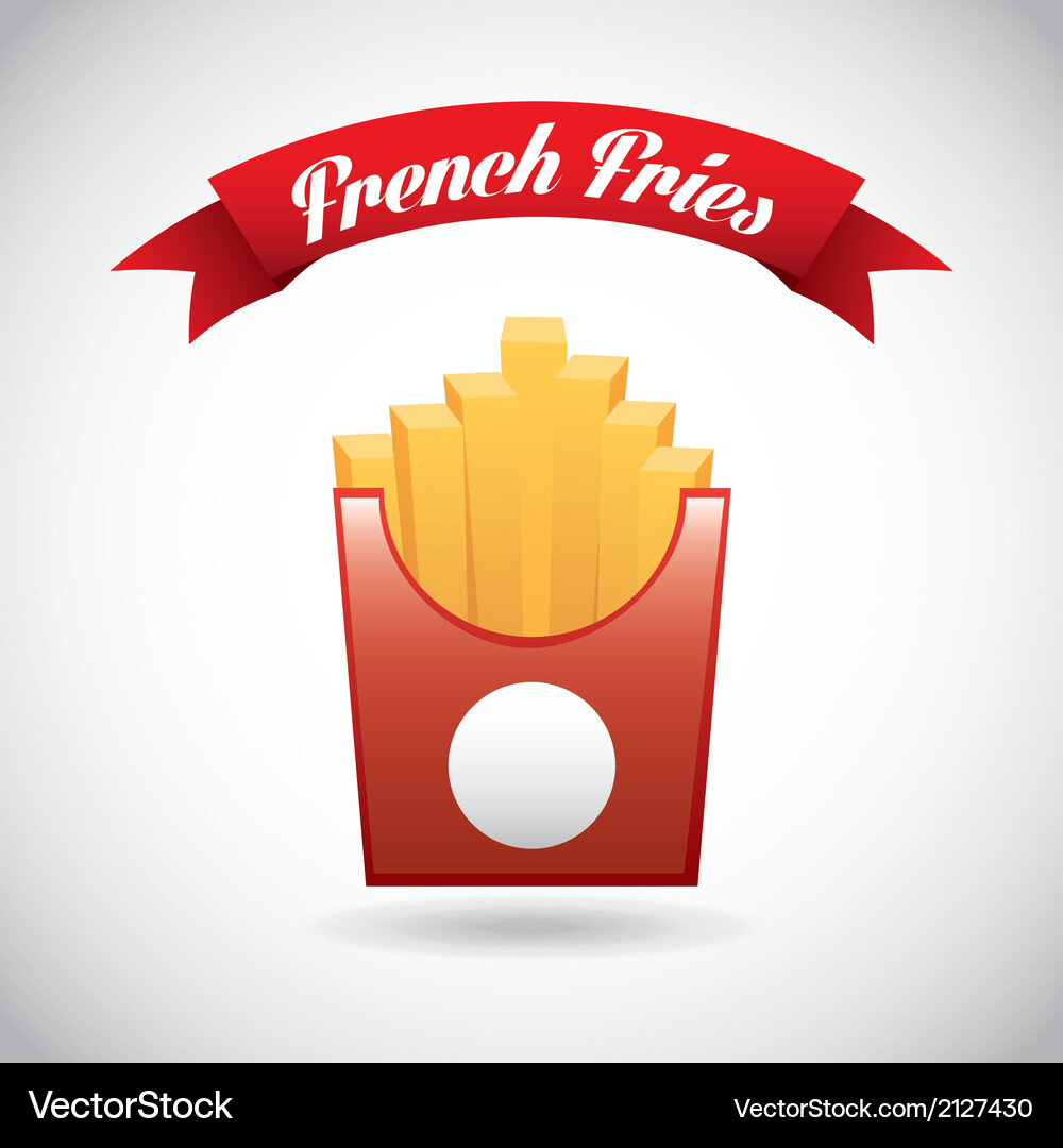 French fries design over gray background Vector Image