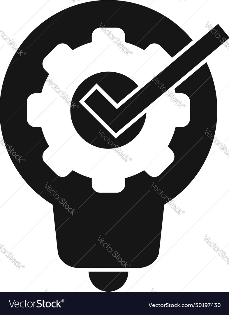 Gear approved business idea icon simple Royalty Free Vector Gear approved business idea icon simple Royalty Free Vector