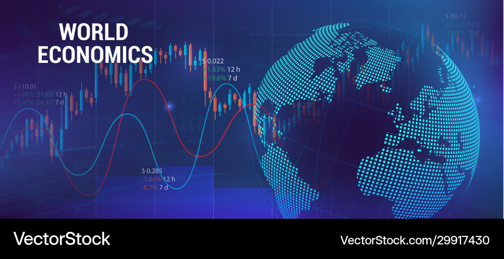 Global economics concept 3d earth globe Royalty Free Vector