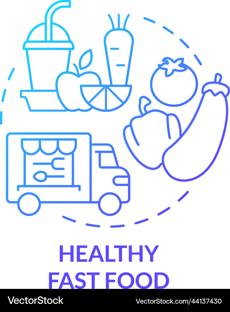Healthy fast food blue gradient concept icon Vector Image