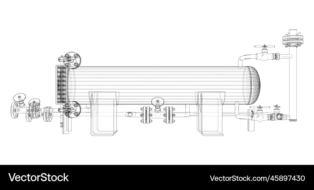 Industrial tank with valves Royalty Free Vector Image