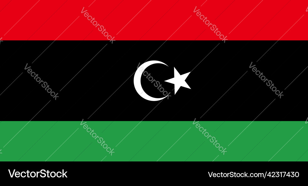 Libya flag with original rgb color Royalty Free Vector Image