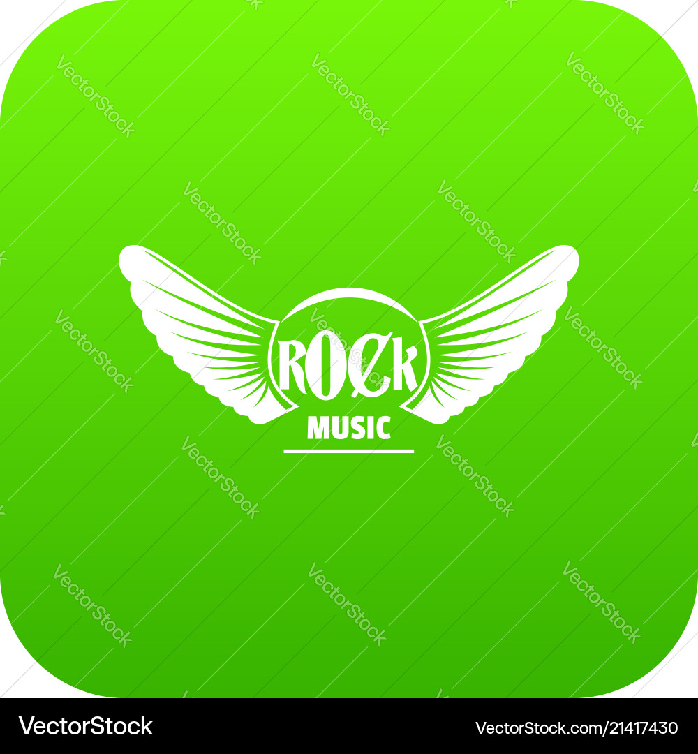 Rock music icon green Royalty Free Vector Image