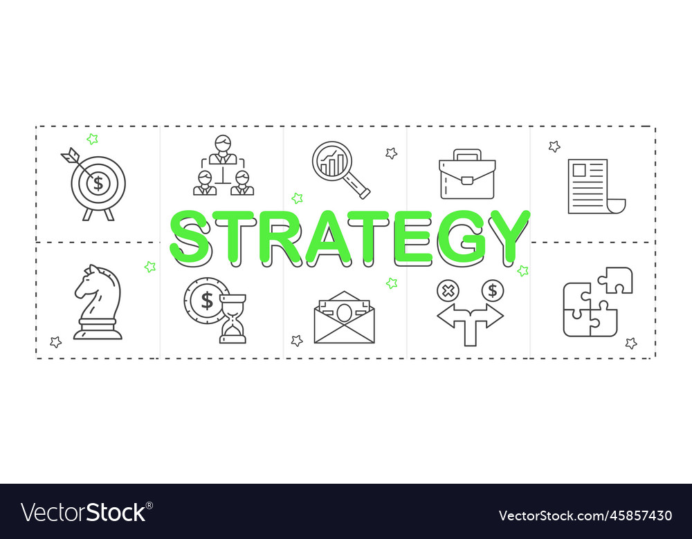 Strategy text concept Royalty Free Vector Image Strategy text concept Royalty Free Vector Image