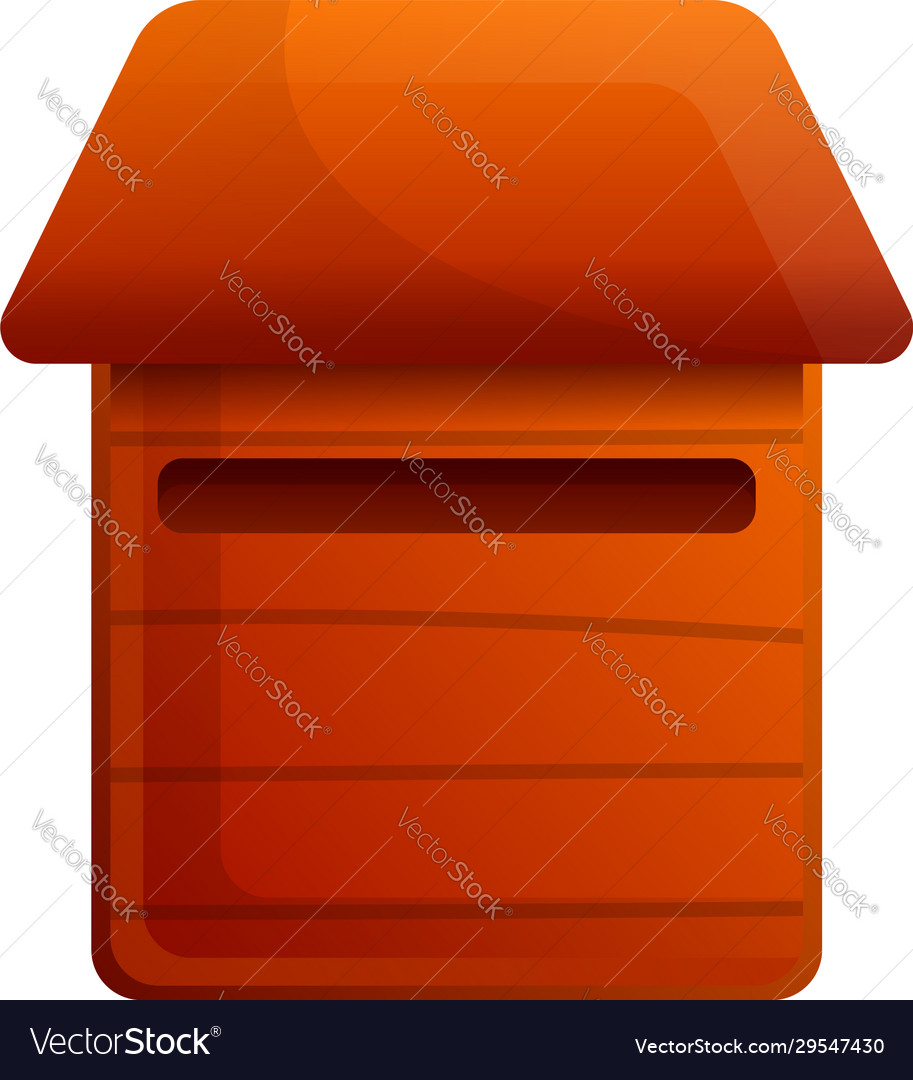 Wood mailbox icon cartoon style Royalty Free Vector Image