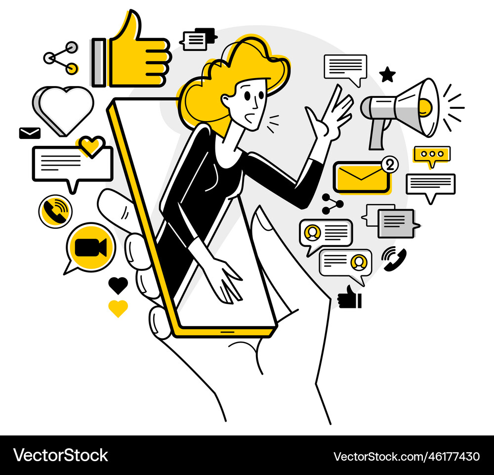 Work in social media influencer messaging Vector Image