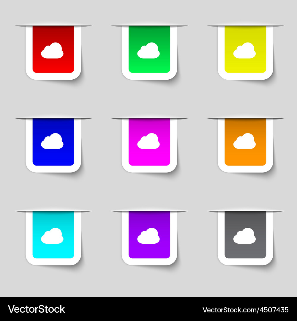 Cloud icon sign set of multicolored modern labels Vector Image