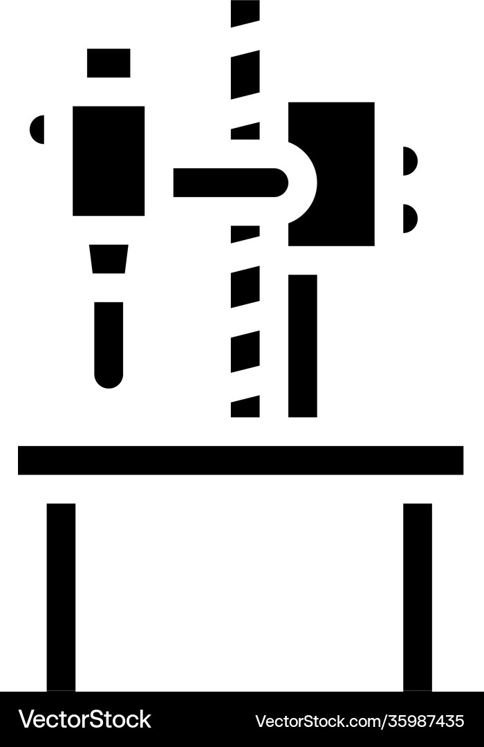 Drilling and slotting machine glyph icon Vector Image