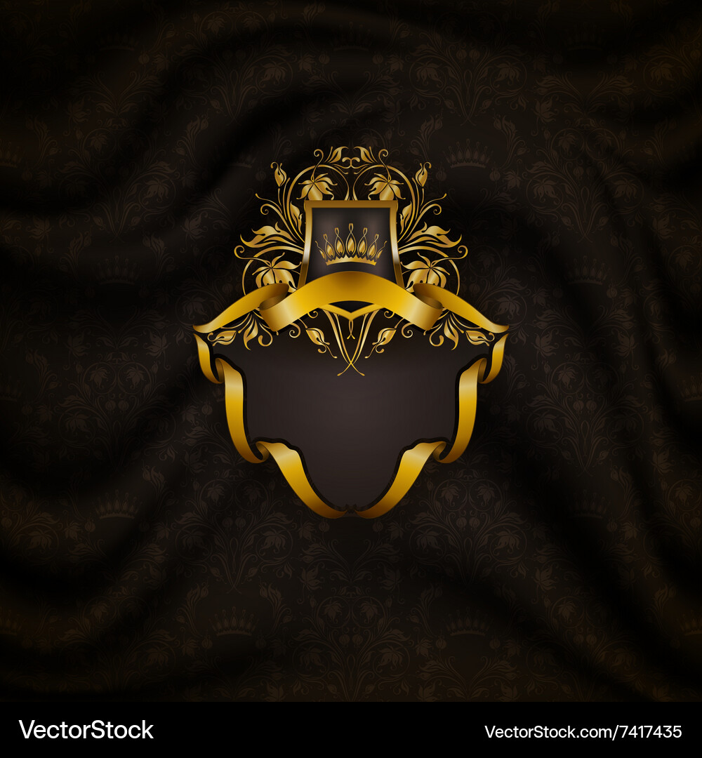 Elegant golden frame banner Royalty Free Vector Image