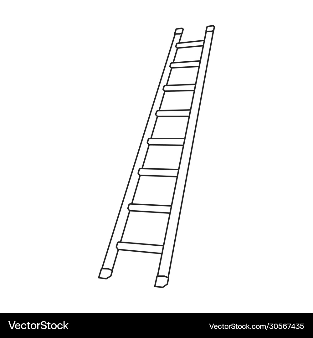 Ladder iconoutline icon isolated Royalty Free Vector Image