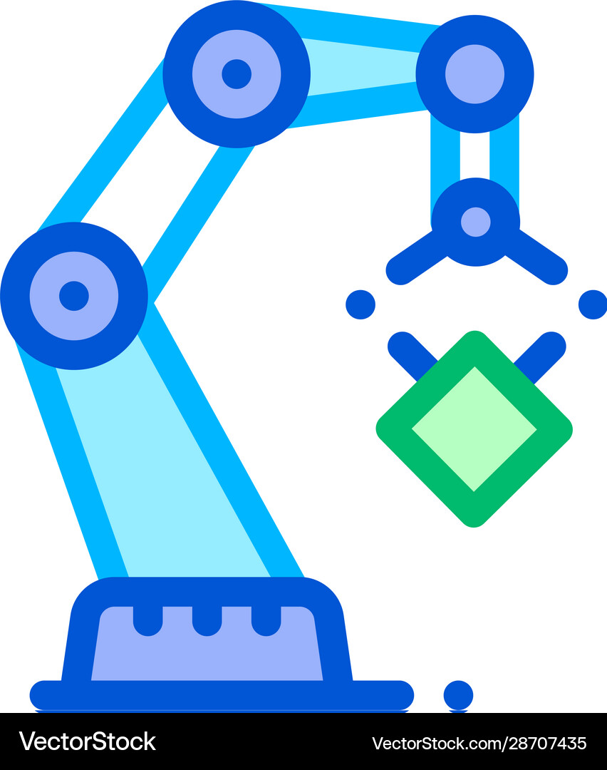 Mechanic robot transportation crane icon Vector Image