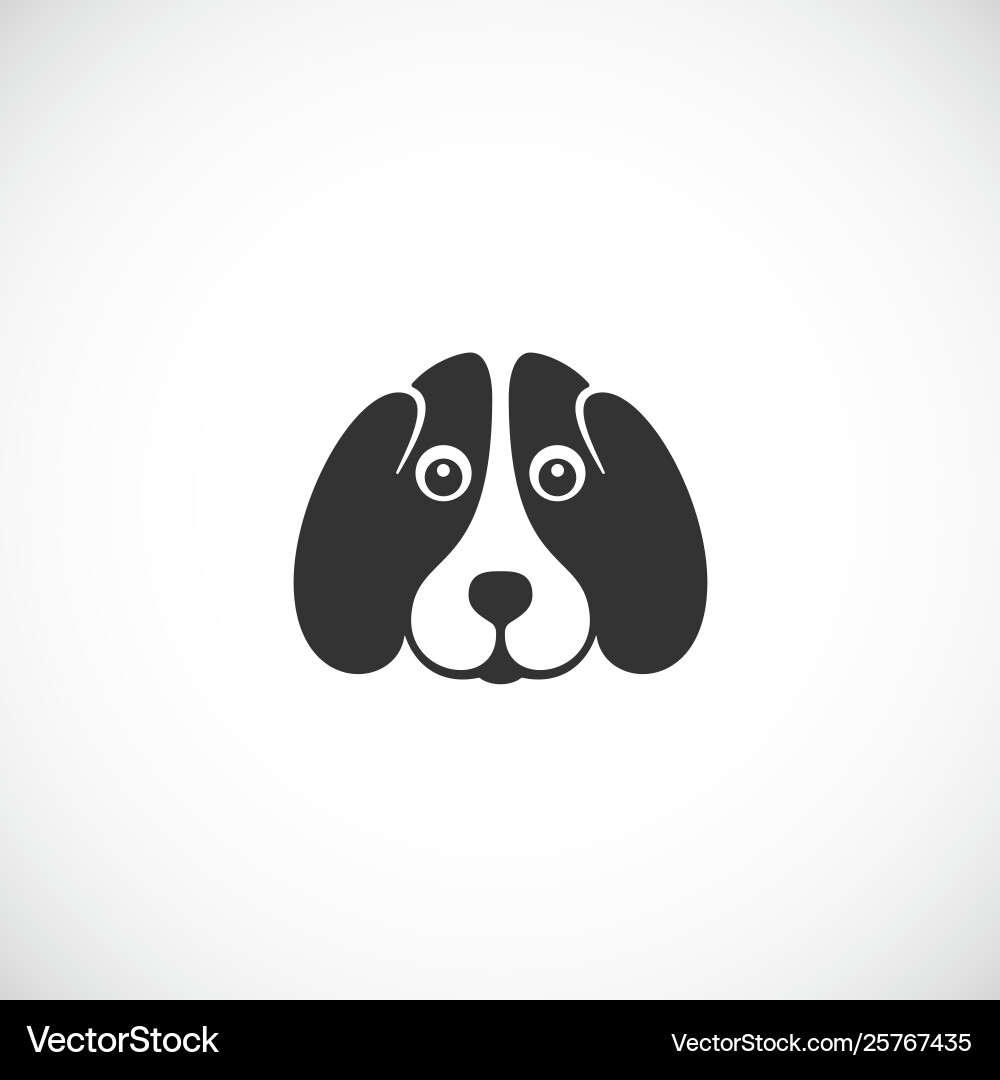 Negative space dog sign emblem or logo Royalty Free Vector