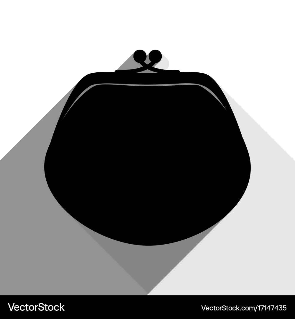 Purse sign black icon Royalty Free Vector Image