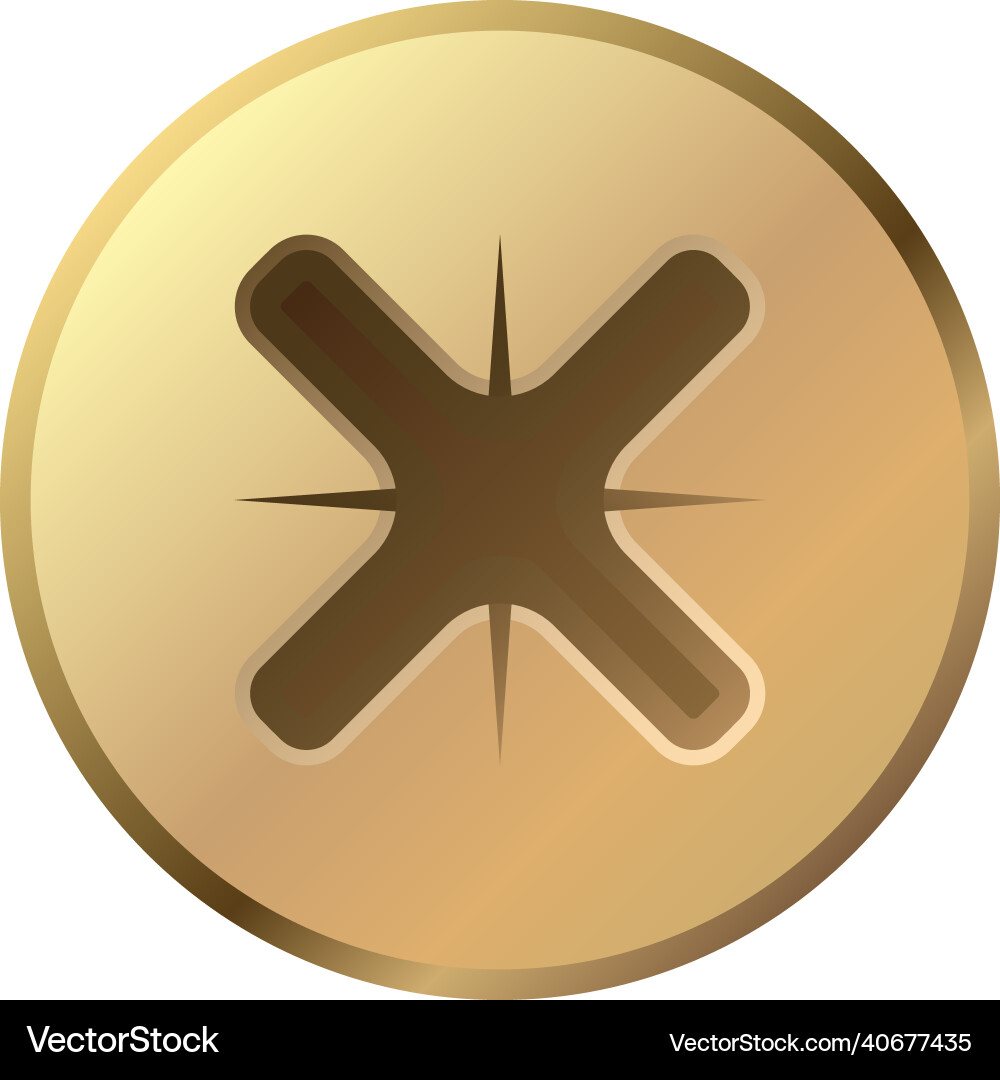 Round bolt with cross socket top pozidriv Vector Image