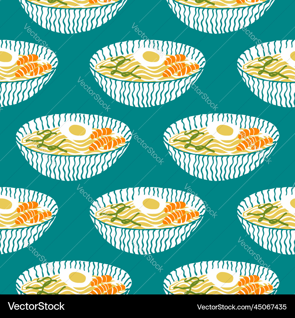 Seamless pattern with asian food cuisine stylized Vector Image