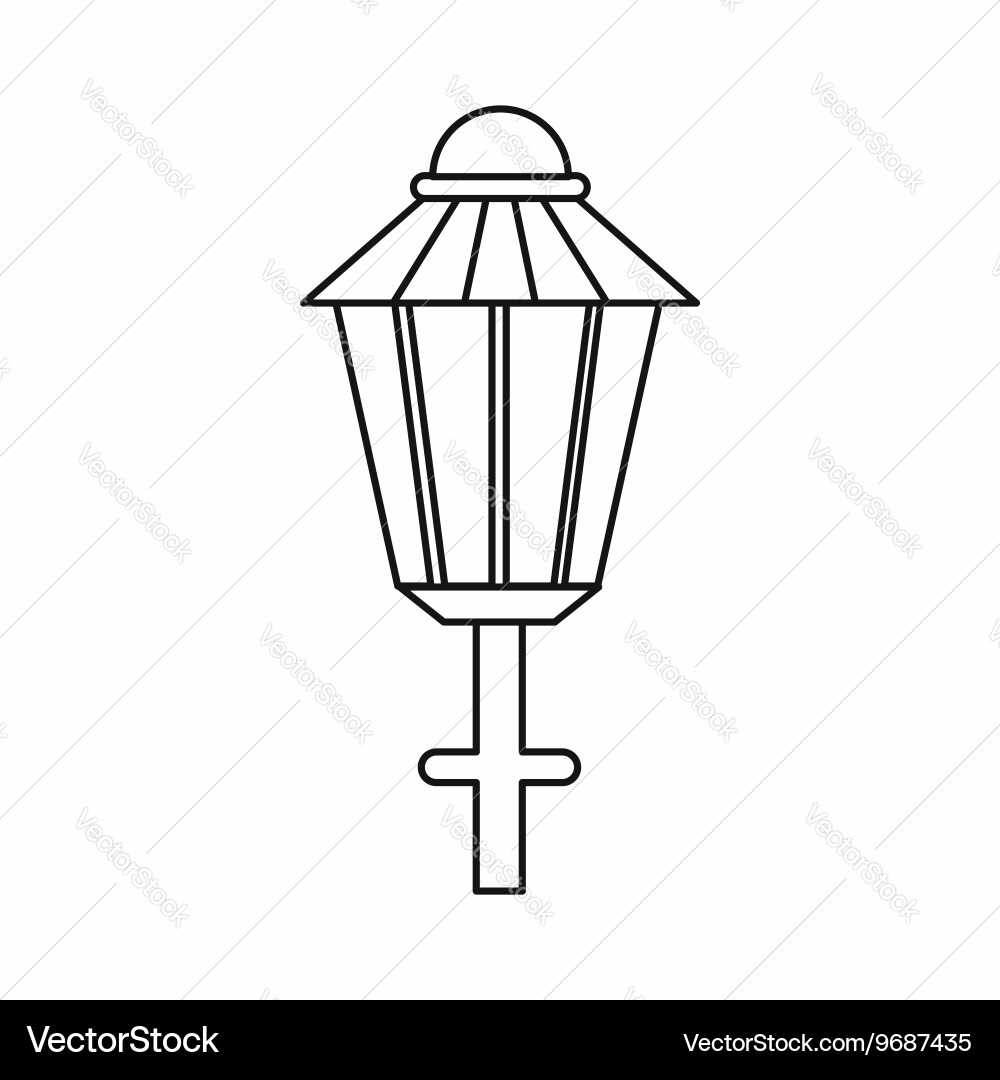 Street lamp icon outline style Royalty Free Vector Image