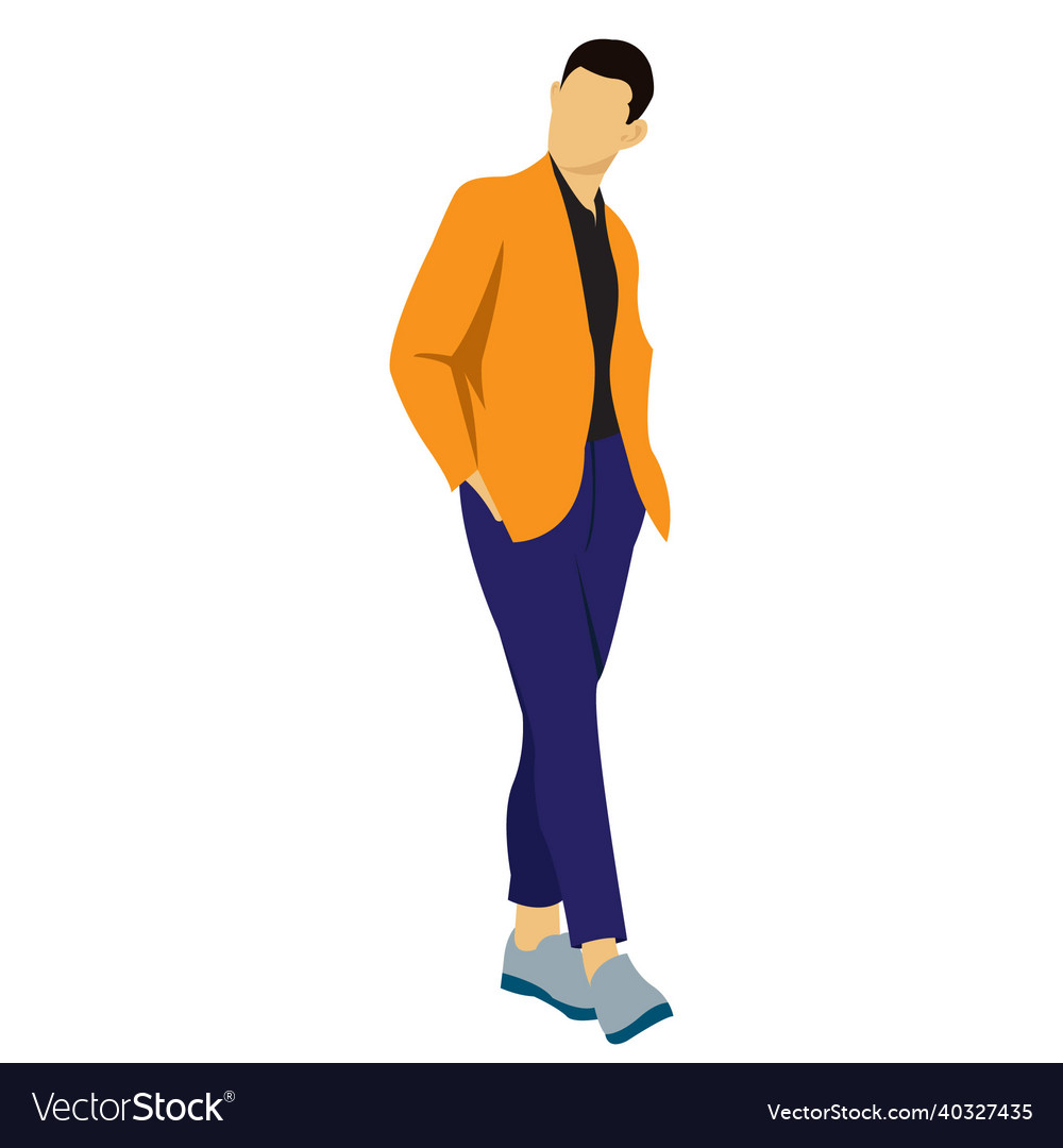 Stylish man standing with suite Royalty Free Vector Image
