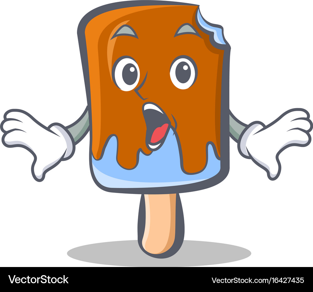 Surprised ice cream character cartoon Royalty Free Vector