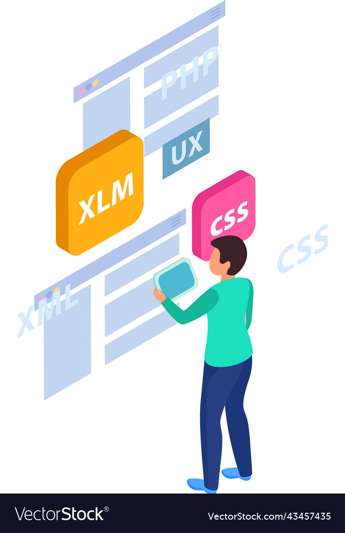 Web development frameworks composition Royalty Free Vector